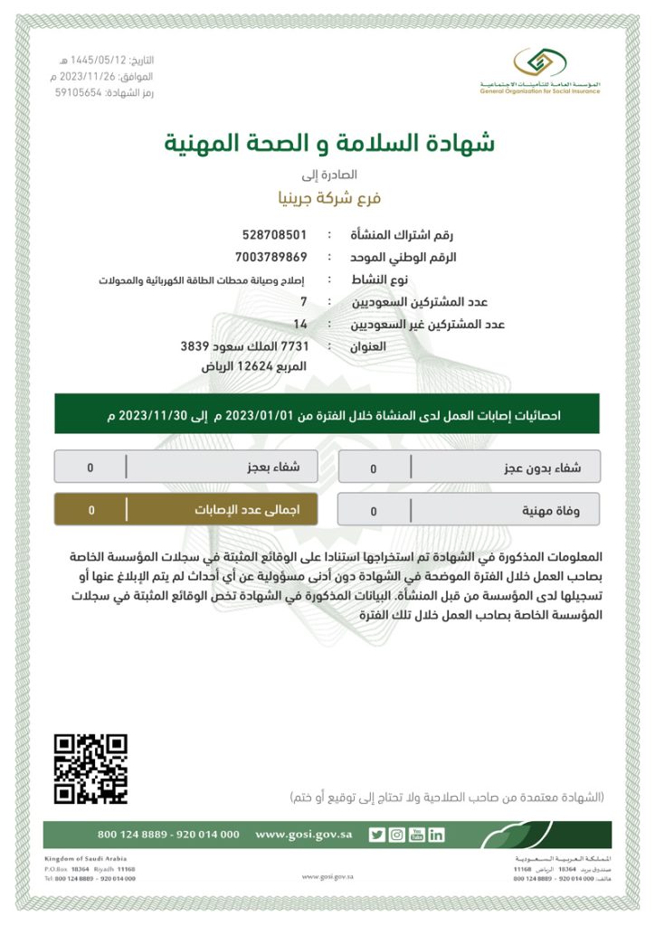 Branch in Saudi Arabia - Grinea Sp. z o.o.